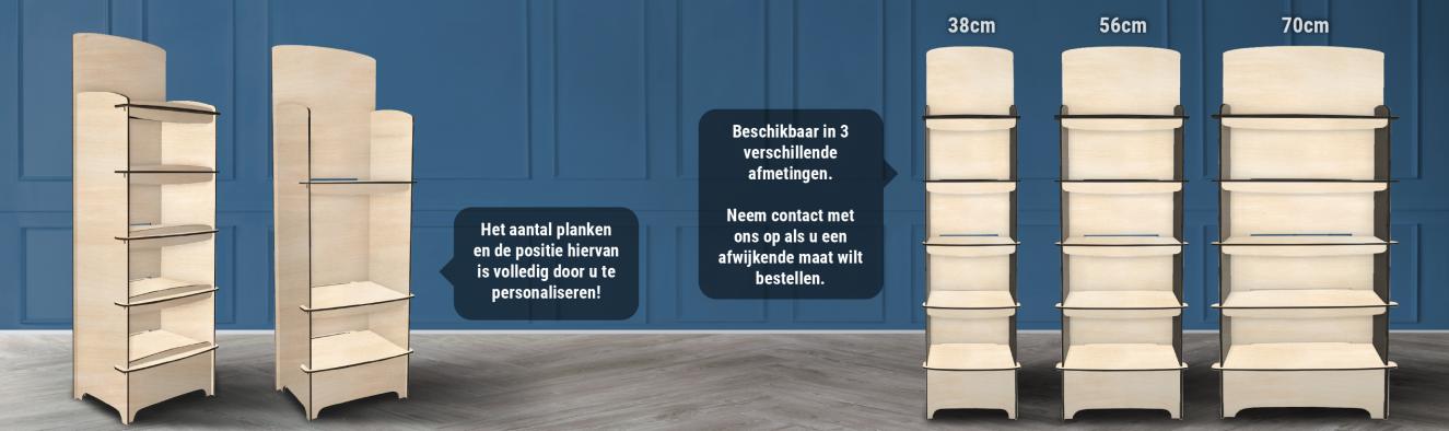 Houten Flatline schappendisplay - Megavista